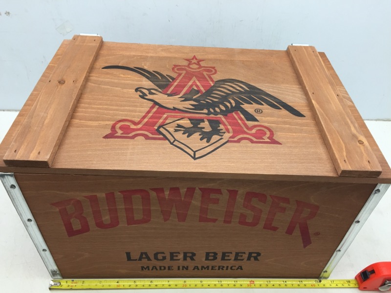 Anheuser Busch Budweiser Beer Wood Advertising Crate or Box **NEW ...