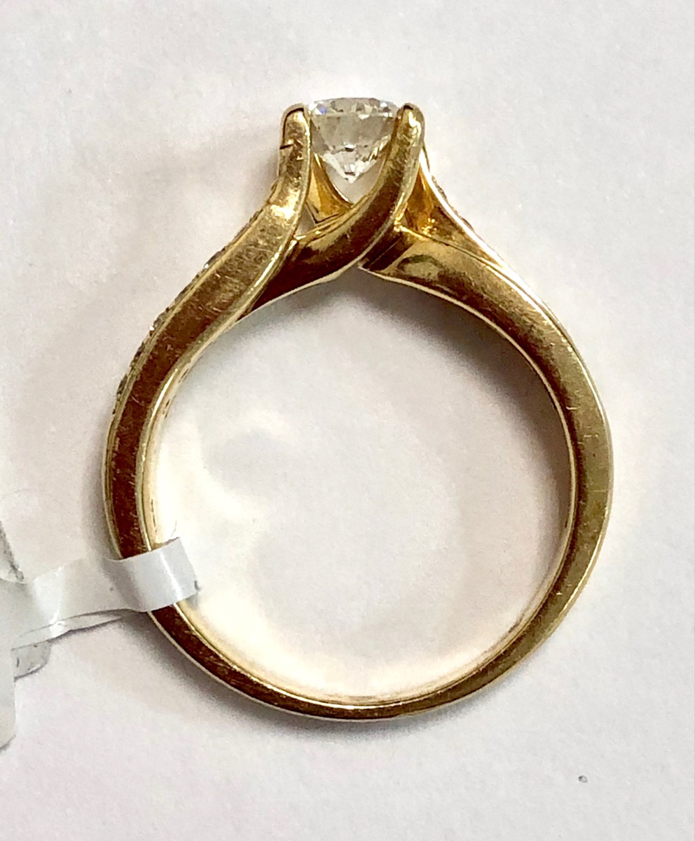 1.20ctw diamond engagement ring in 14 Karat Yellow Gold Pre-owned | The ...