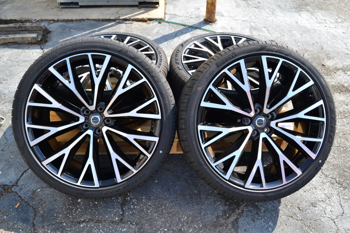 VOLVO 22" (Set of 4) 10-OPEN SPOKE BLACK DIAMOND CUT ALLOY WHEEL *NEW ...