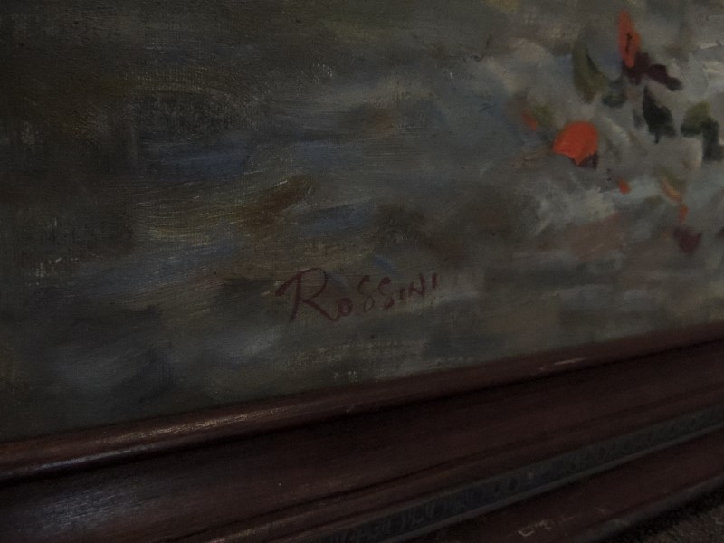 Rossini Oil Canvas Floral Flowers Artist Signed 42 x 30" Original ...