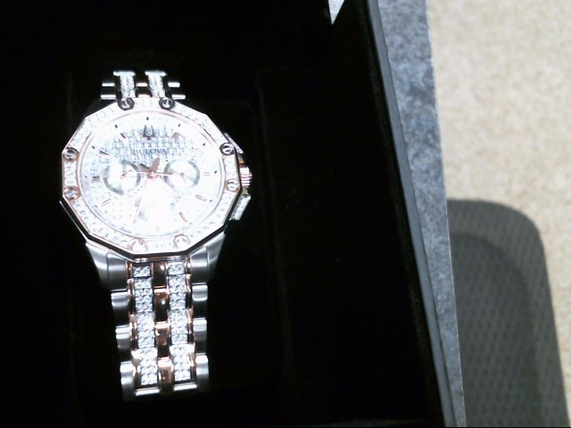 Bulova Men's Watch 98C133 Octava Quartz Crystals Rose Gold Silver Steel ...