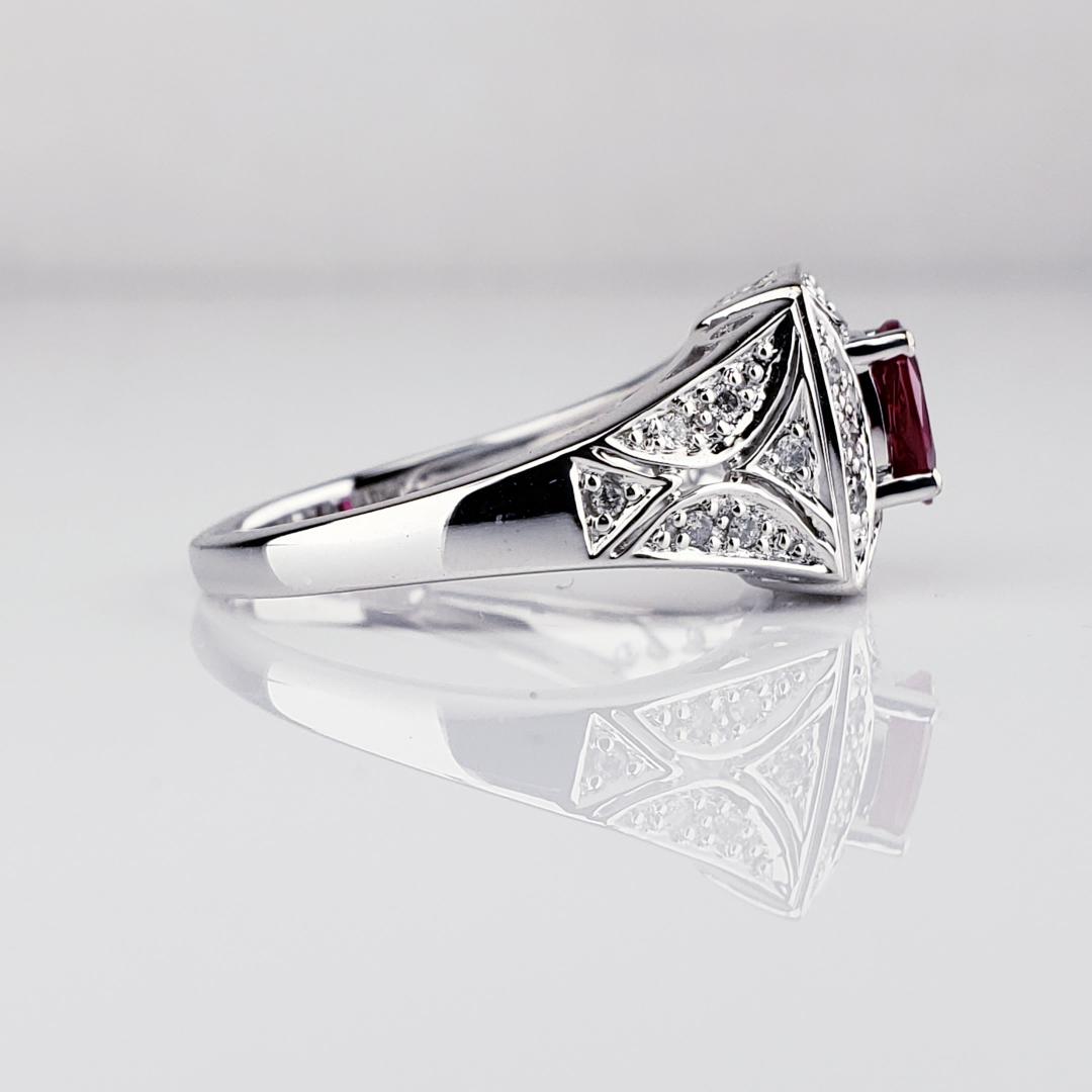 ! Lady's Ruby & Diamond Ring 15 Diamonds .15 Carat T.W. 14K White Gold ...