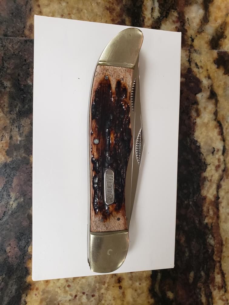 MARBLES STAG BONE JUMBO TRAPPER 2 BLADE FOLDING POCKET KNIFE Like New ...