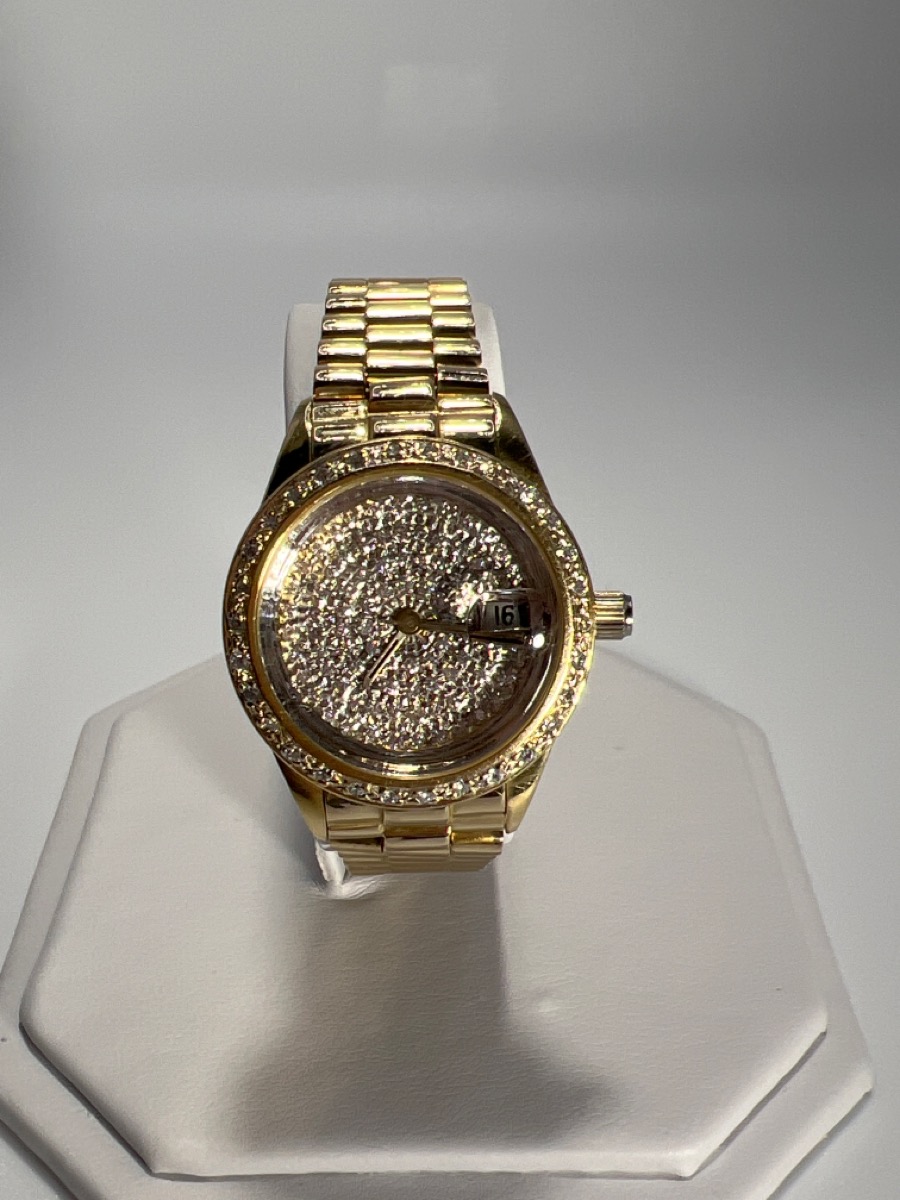 DIAMOND FACE WATCH BRACELET 14K YG 57.3 Grams Gold Bracelet 14K Yellow ...