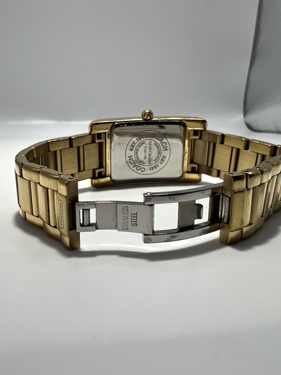 Coach Lady's Watch Gold-tone Rectangle Face Very Good | Carson Jewelry ...