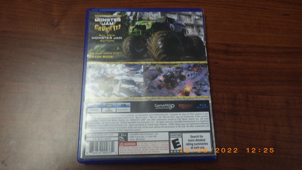 MONSTER JAM CRUSH IT!, PLAYSTATION 4 GAME, COMES WITH ORIGINAL CASE Very Good | Buya