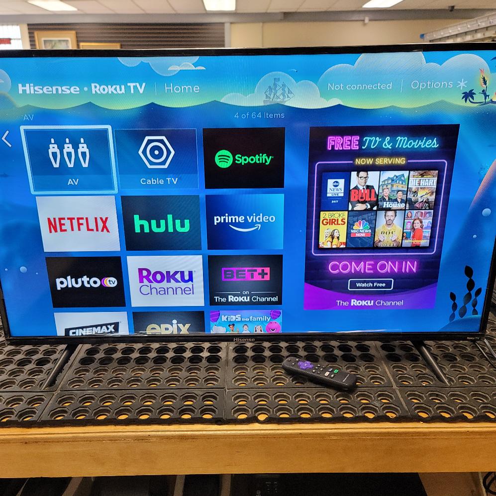 HISENSE 40" CLASS 2K FHD LED LCD ROKU SMART TV H4030F (ie hb) Like New ...