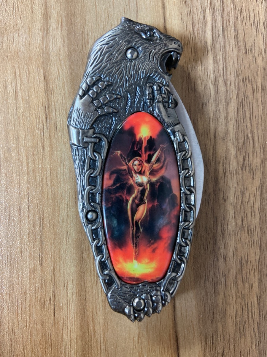 BORIS VALLEJO KNIFE, METAL CASE "MISTRESS OF THE VOLCANO" KNIGHTSTONE ...