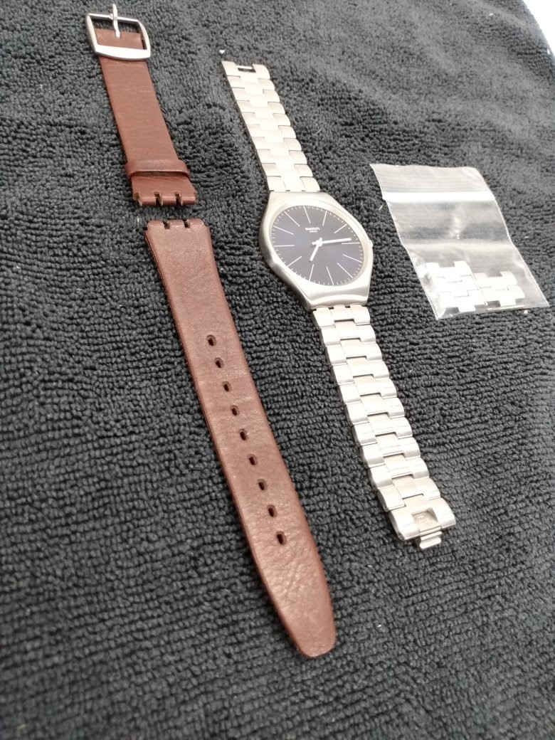 Swatch Irony SYXS106C - 38mm Blue Face w/ Strap + Stainless Links In ...