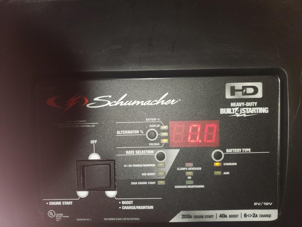 SCHUMACHER SC1309 6/12V WHEELED AUTOMATIC BATTERY CHARGER Very Good | Buya