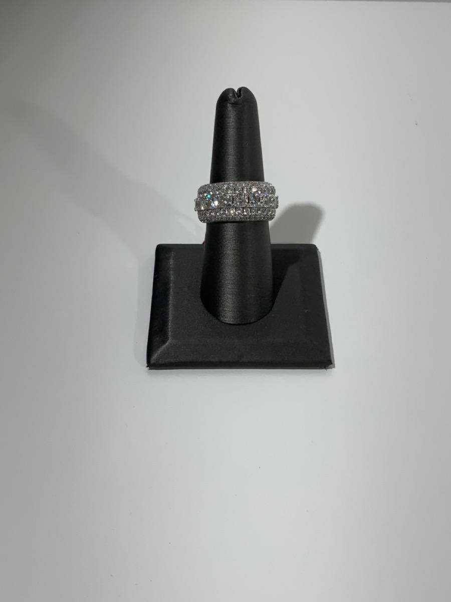 White Stone Lady's Silver & Stone Ring 925 Silver 9.3dwt Size:8 Pre ...