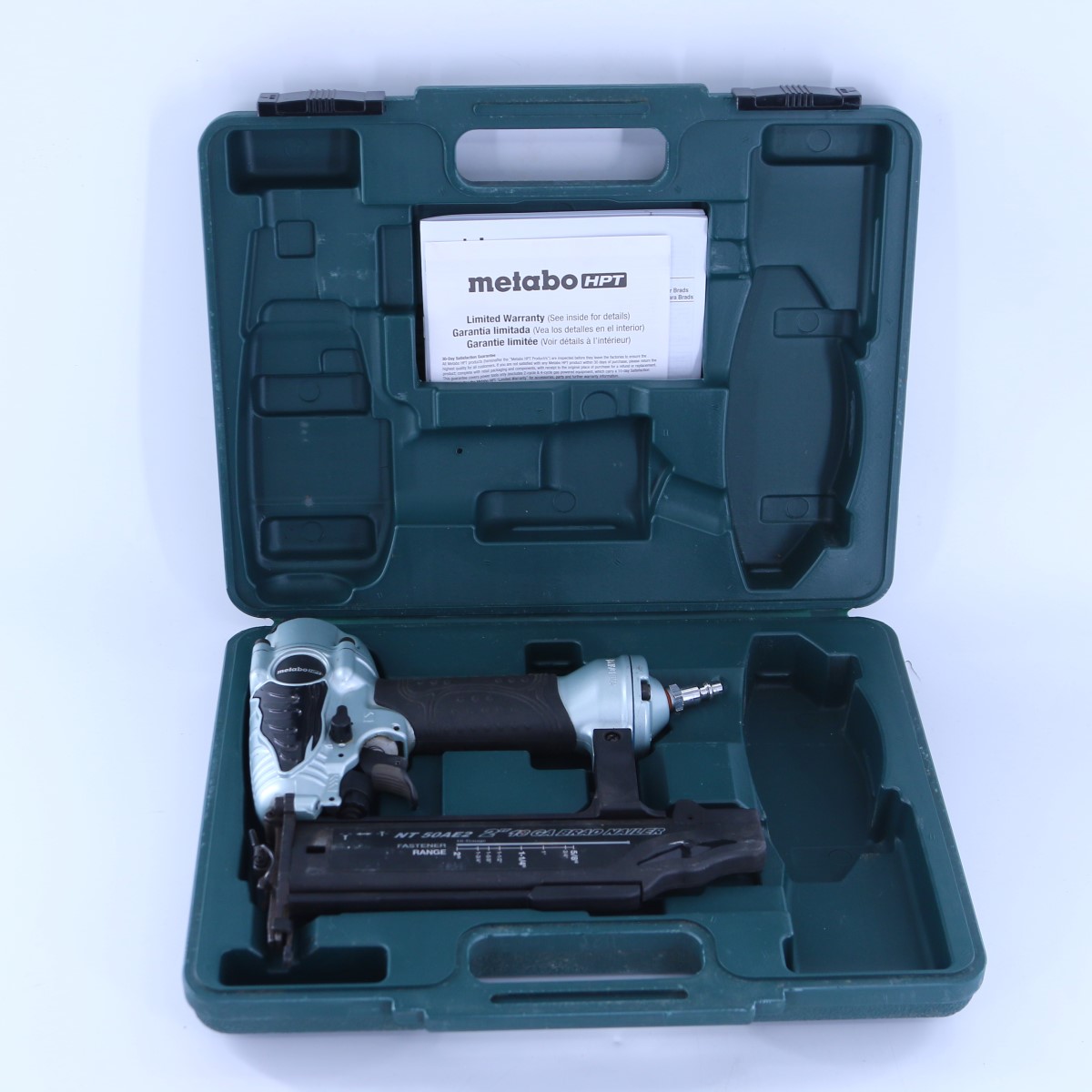 Metabo HPT NT 50AE2 Brad Nailer Pneumatic 18 Gauge 5/8" to 2" Brad Very ...