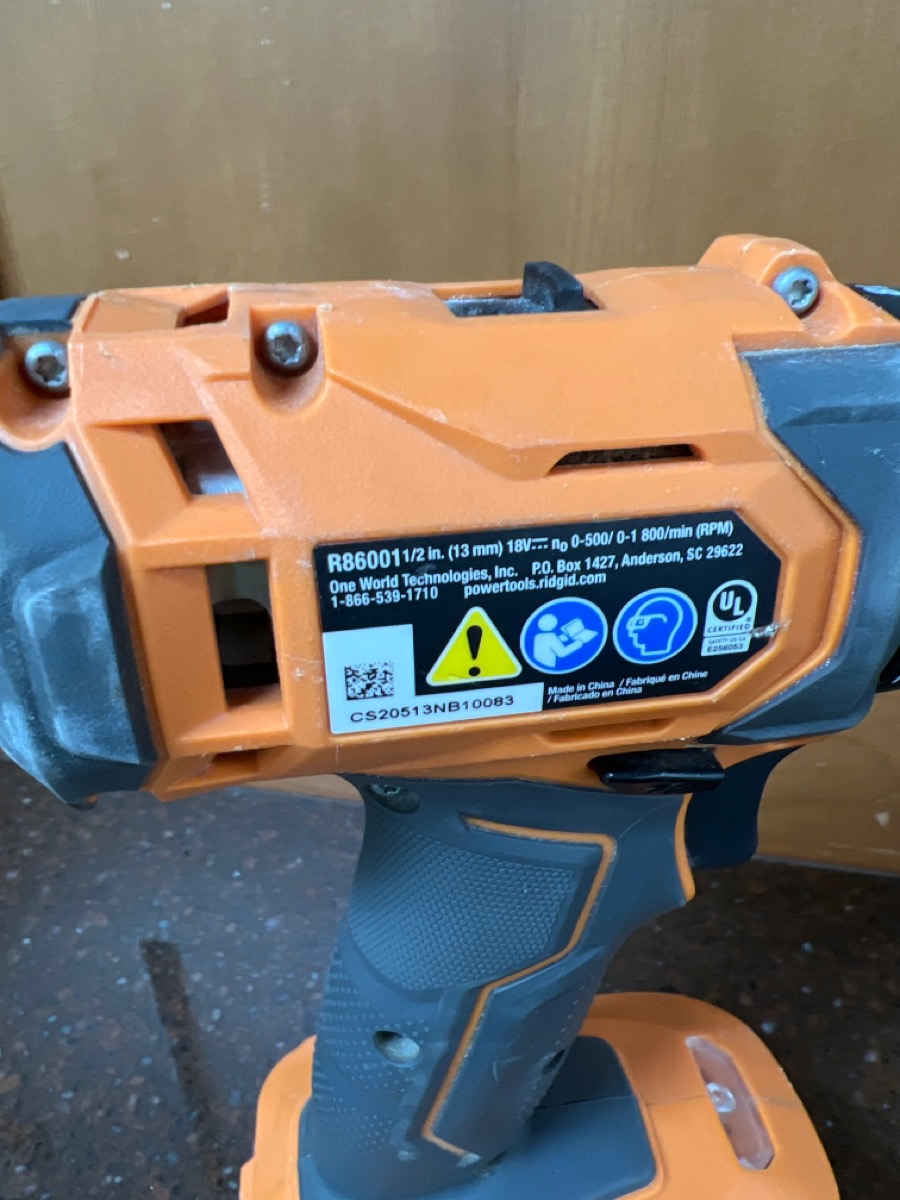 RIDGID R86001 1/2" DRILL, WITH 18V 2AH BATTERY Good | A1 Hawk