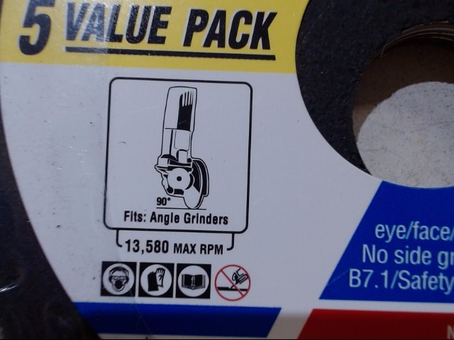 4 1/2 " FIVE PACK NORTON BLUEFIRE METAL CUTTING WHEEL Brand New | Buya