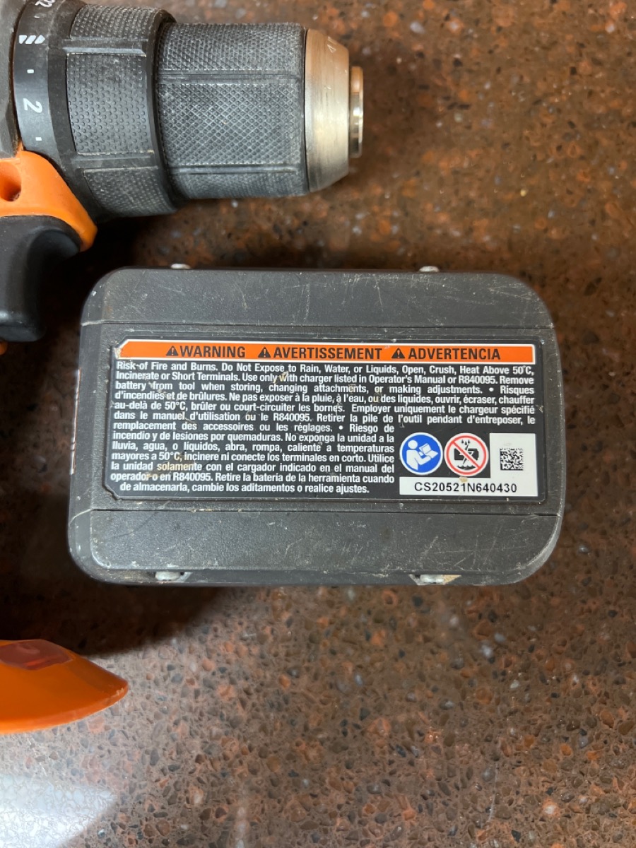 RIDGID R86001 1/2" DRILL, WITH 18V 2AH BATTERY Good | A1 Hawk