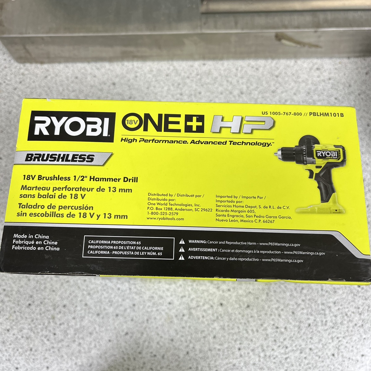 Ryobi One+ HP PBLHM101B 18V 1/2" Brushless Hammer Drill (Bare Tool ...
