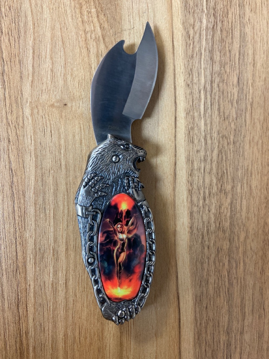 BORIS VALLEJO KNIFE, METAL CASE "MISTRESS OF THE VOLCANO" KNIGHTSTONE ...