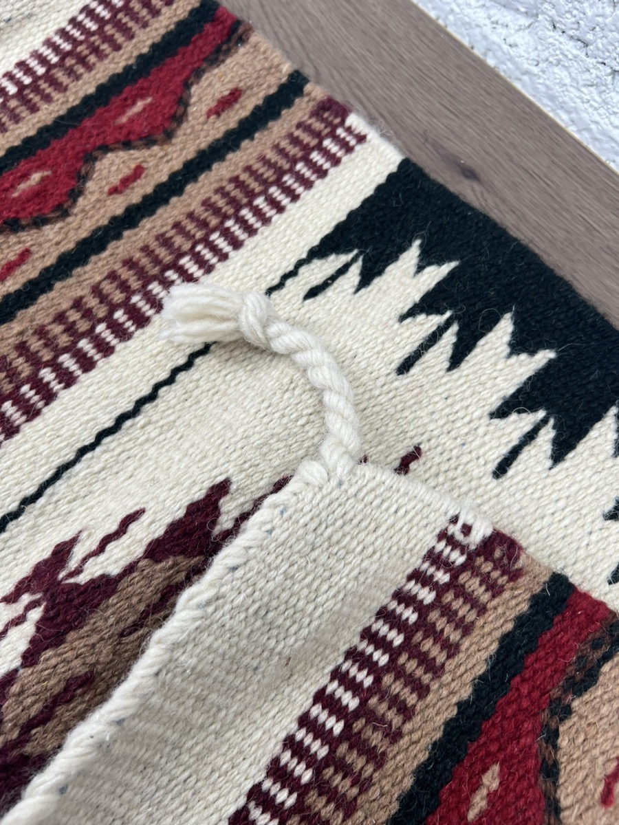 16"x 80" NATIVE AMERICAN AZTEC WOOL HANDWOVEN RUNNER RUG. VERY NICE ...