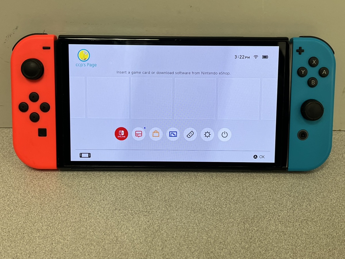 NINTENDO SWITCH HANDHELD OLED HEG-001 64GB + 64GB EXTERNAL SD CARD Very ...