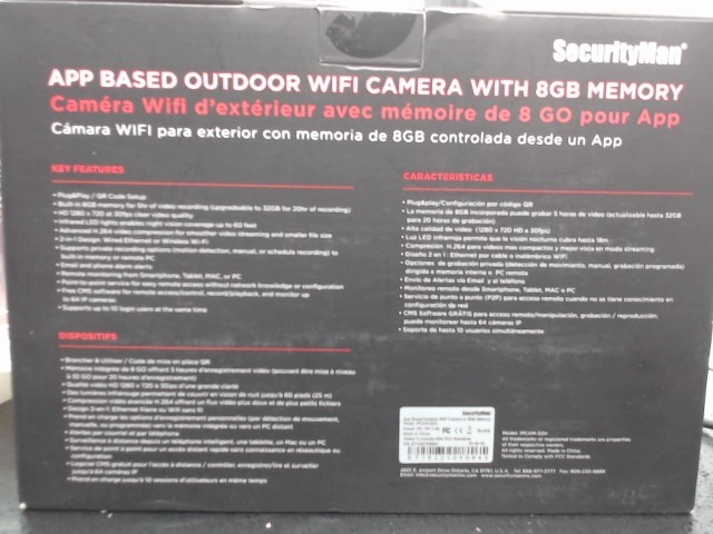 Securityman IPCAM-SDII Smartphone App Based, Outdoor Wi-Fi Security ...