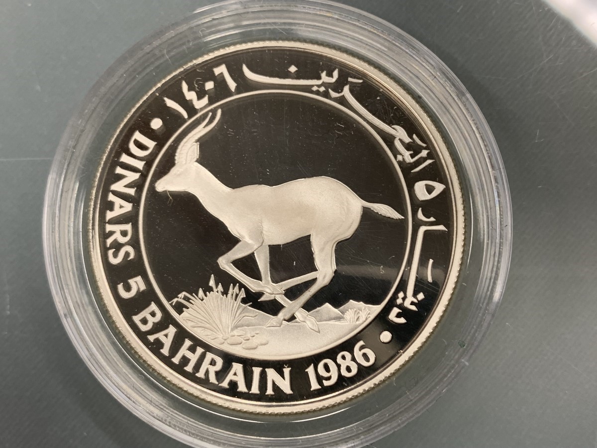1986 WORLD WILDLIFE FUND BAHRAIN 5 DINARS GAZELLE PROOF Brand New | Buya