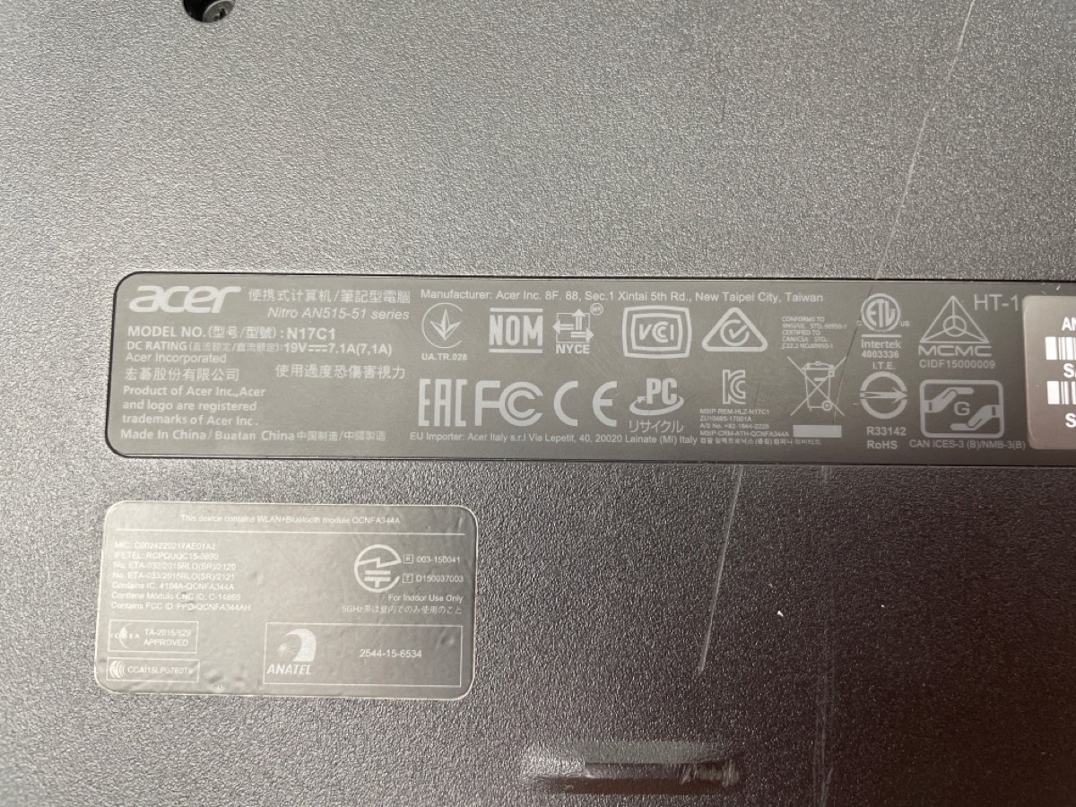 Acer Nitro AN515-51 N17C1 Intel I5 7th Gen 16GB 128GB SSD 1TB HDD ...