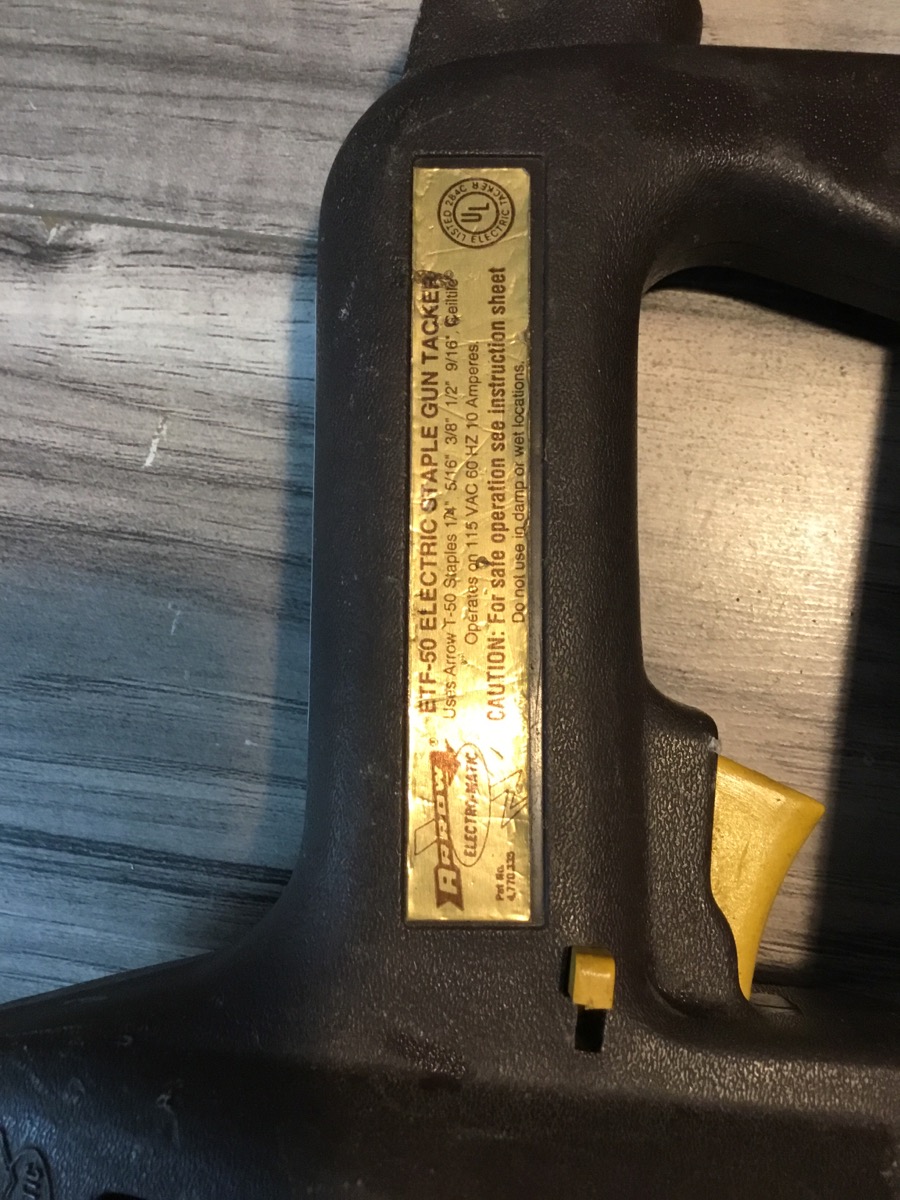 ARROW FASTENER ELECTRIC STAPLE/BRAD GUN-ETFX50 Acceptable | Buya