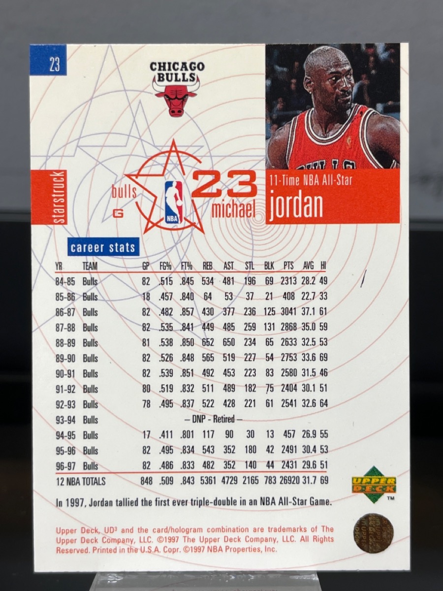 Michael Jordan 1997 Upper Deck UD3 Starstruck #23 Very Good | Buya