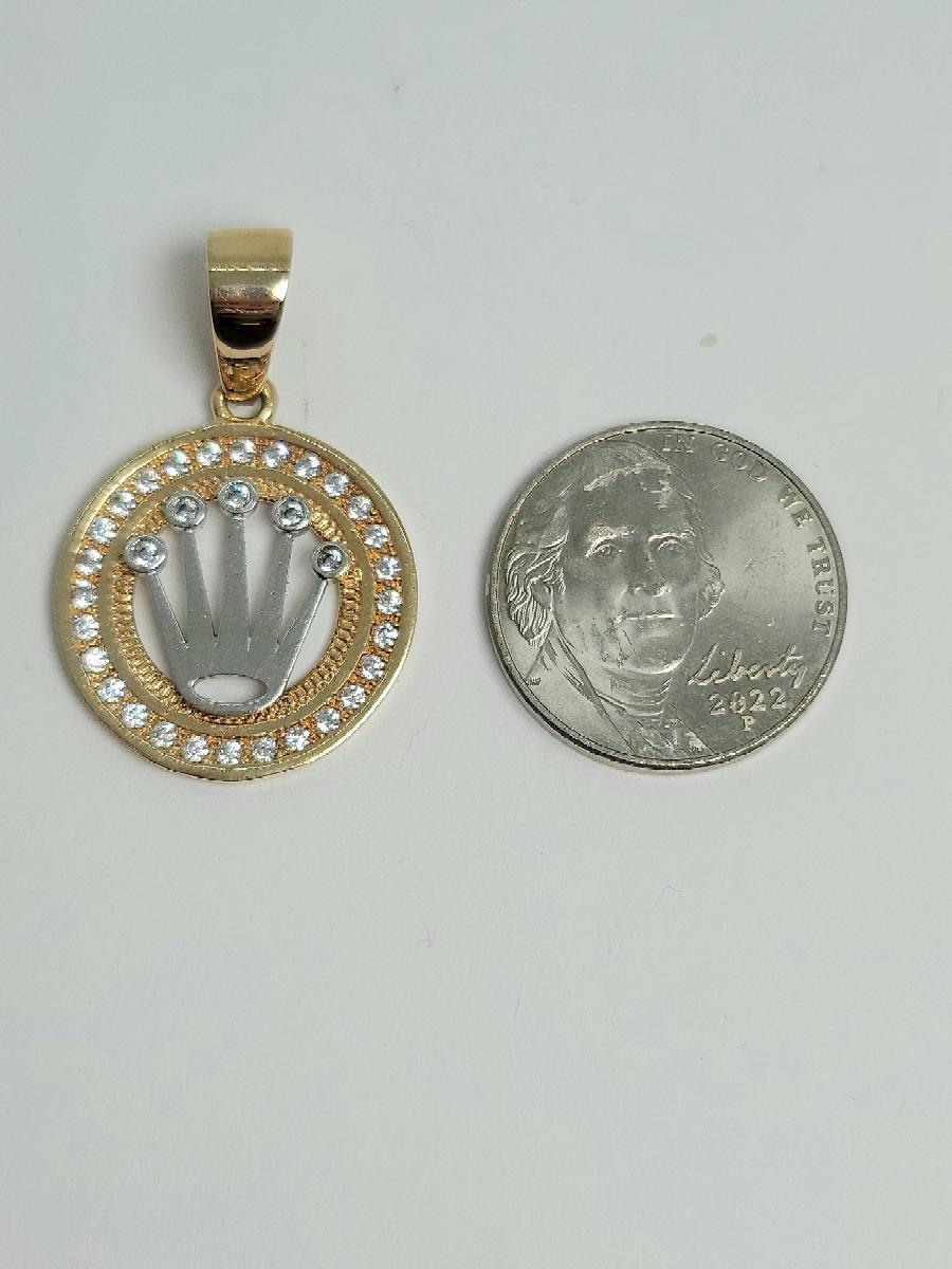 14K Gold & CZ Rolex Crown Pendant (SE-Randi) Pre-owned | Buya