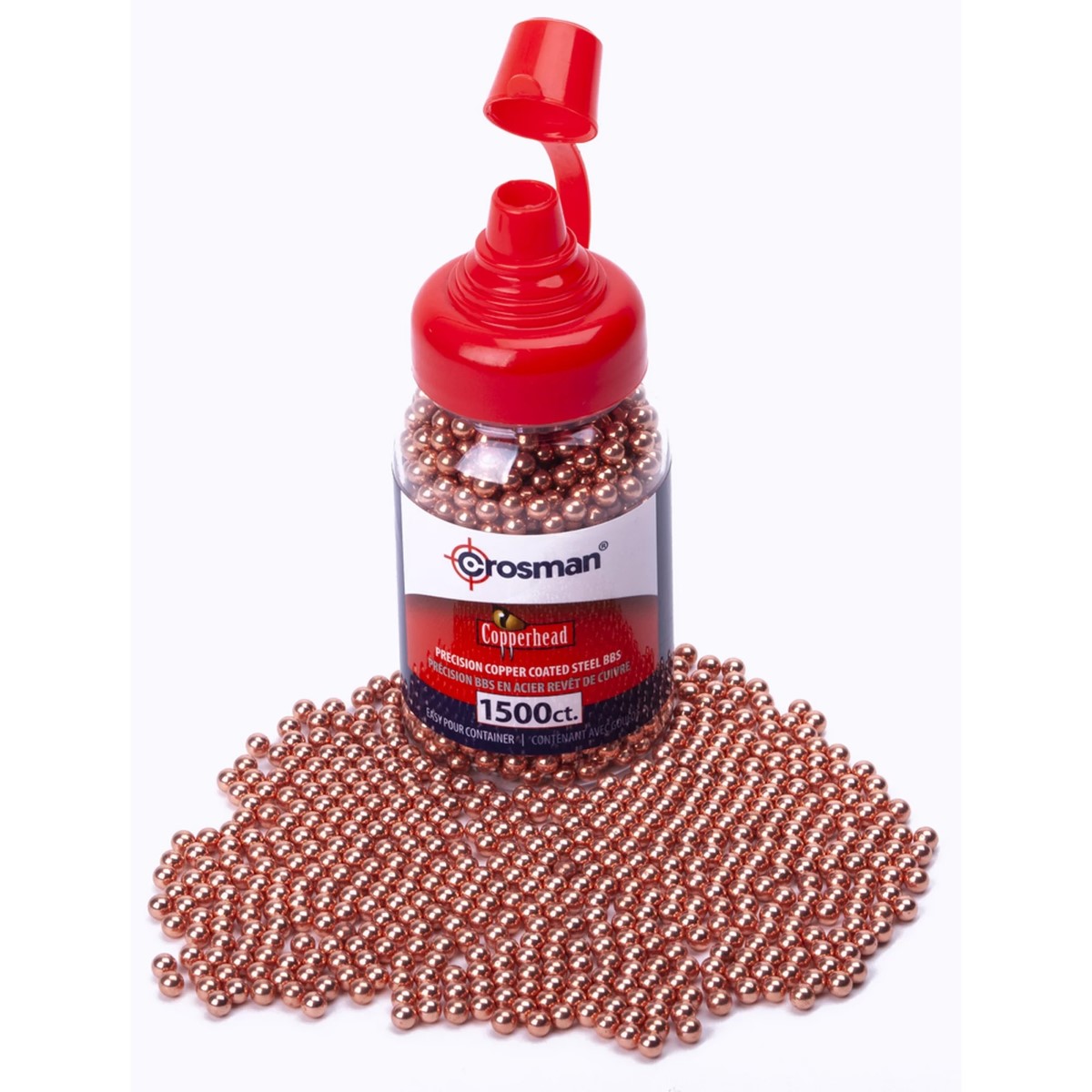 Crosman 0737 Copperhead BBs .177 BB Copper-Coated Steel 1500 Per Bottle ...