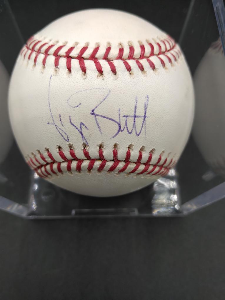 George Brett autographed baseball w/ Robbie's First Base COA awos Very ...