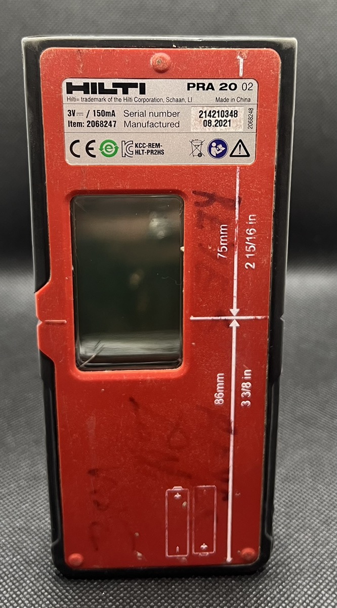 HILTI PRA20 Digital Laser RECEIVER REMOTE Detector for Rotary PR-20 ...