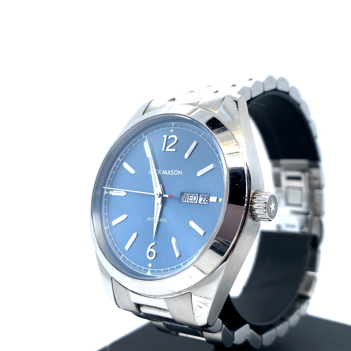 JACK MASON Men's Watch Jack Mason Canton Automatic Blue Silver JM-H103 ...