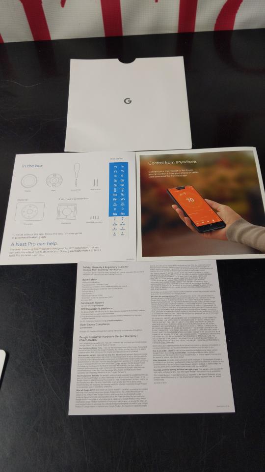 Google T3008US Nest Pro Programmable Thermostat Stainless Steel 3rd ...