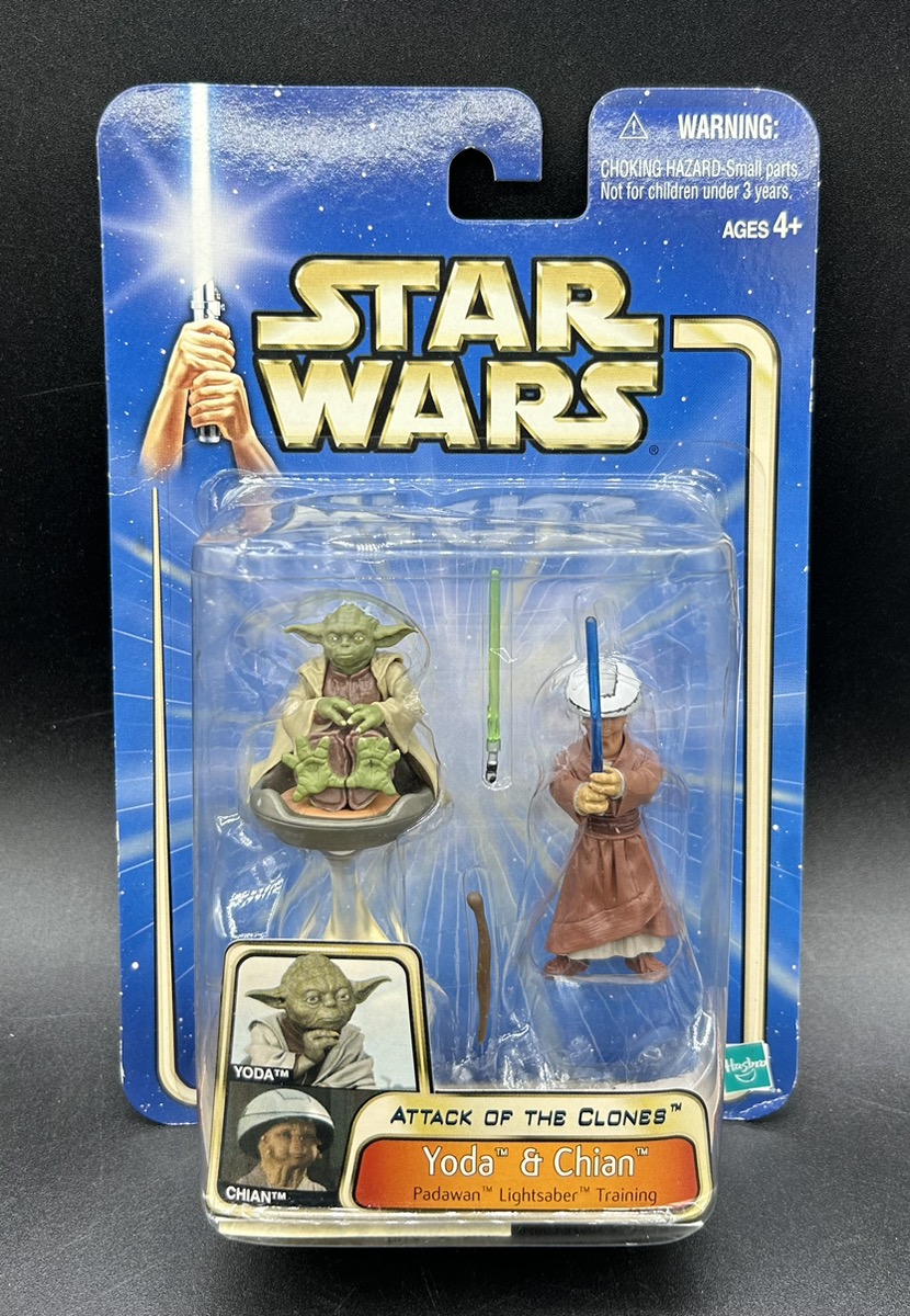 STAR WARS ATTACK OF THE CLONES YODA & CHIAN ACTION FIGURES HASBRO Brand ...