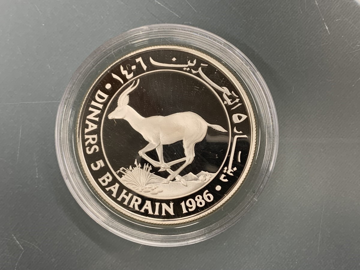 1986 WORLD WILDLIFE FUND BAHRAIN 5 DINARS GAZELLE PROOF Brand New | Buya