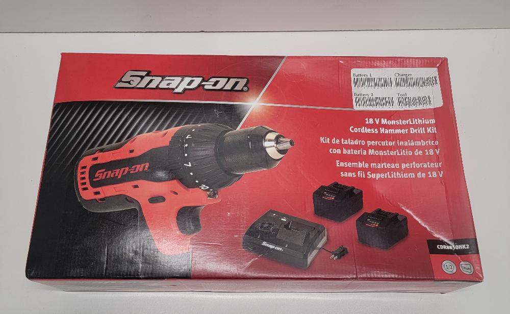 SNAP ON 18V MONSTERLITHIUM CORDLESS HAMMER DRILL WITH 2 BAT/CHARGER Like New | Pawn 1 | Spokane | WA