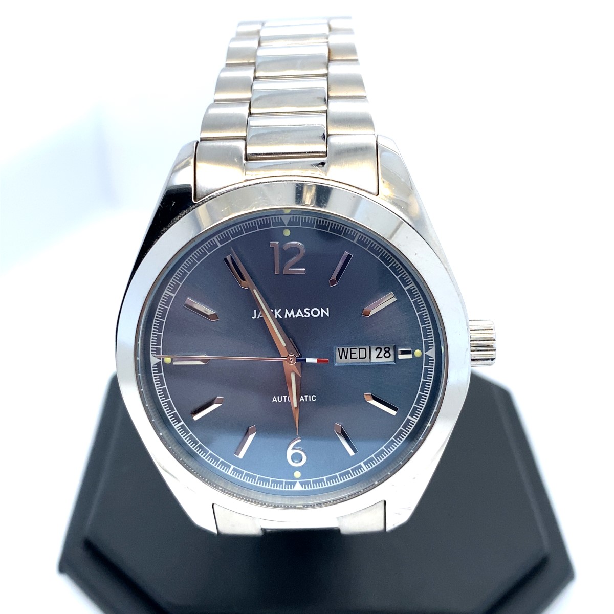 JACK MASON Men's Watch Jack Mason Canton Automatic Blue Silver JM-H103 ...