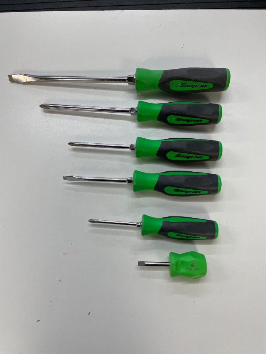 SNAP-ON SCREWDRIVERS 6 PIECE SET - GREEN Good | Pawn 1 | Spokane | WA