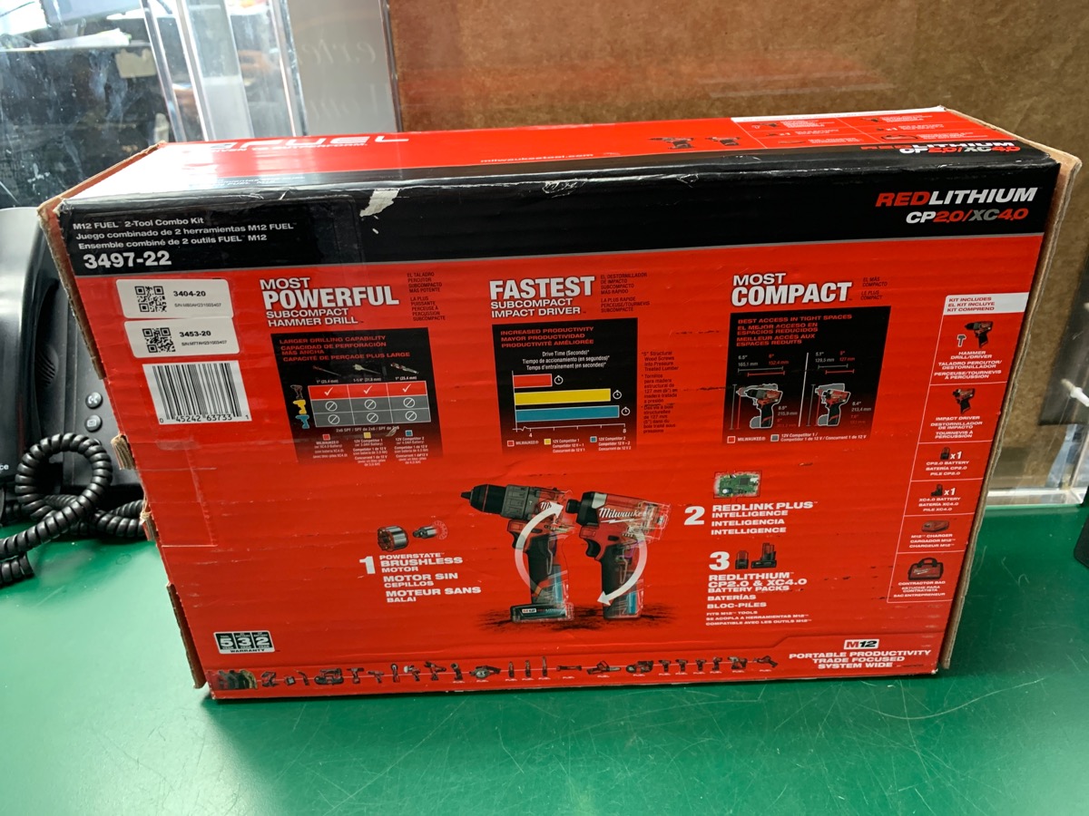 Milwaukee 3497-22 M12 FUEL 12V Cordless Li-Ion 2-Tool Combo Kit Brand ...