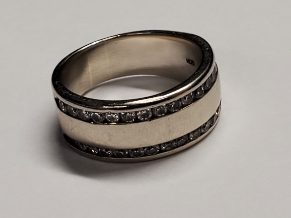 Lady's Diamond Cluster Ring 32 Diamonds .32 Carat 14K white Gold 5 ...