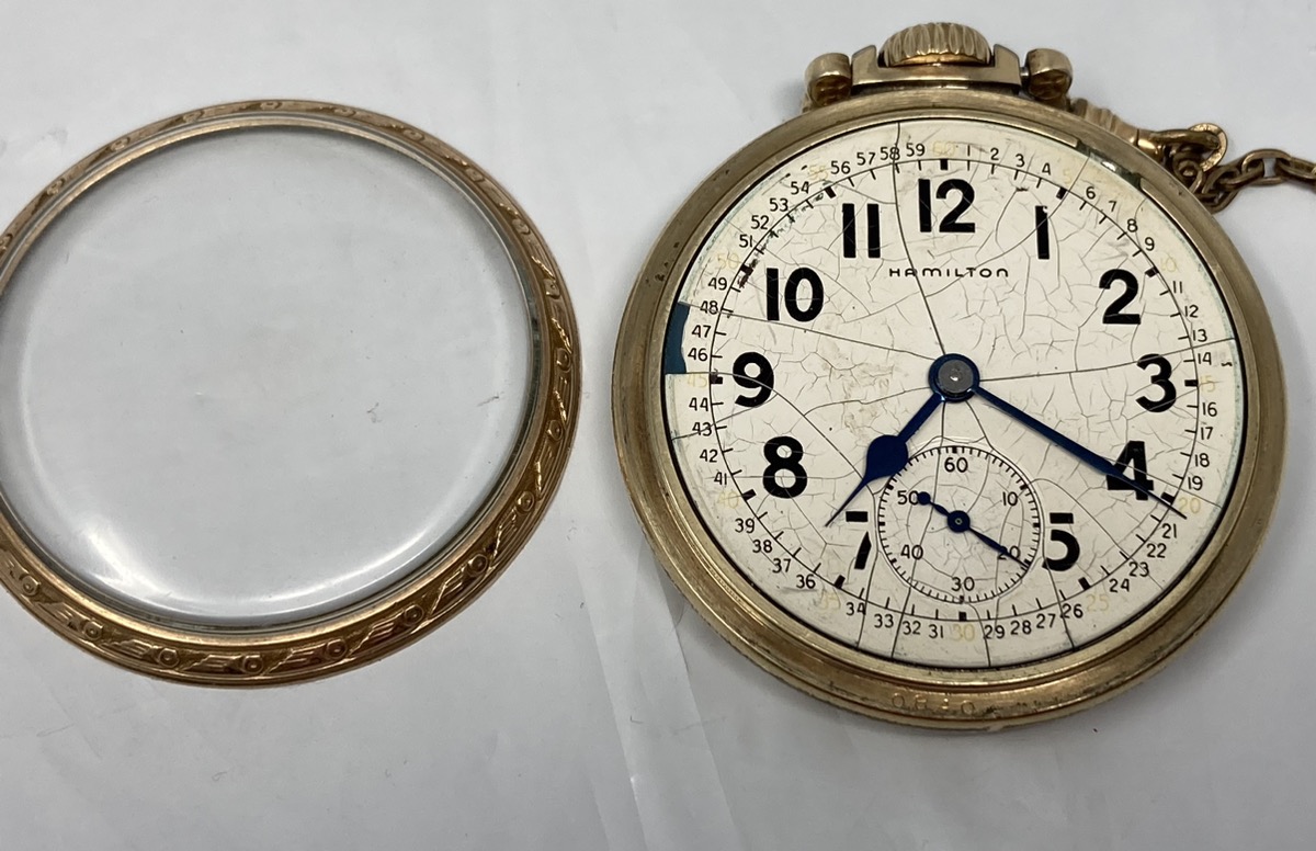Hamilton 21 Jewels GP Pocket Watch W/ Knife Railway Special 992-B WORKS ...