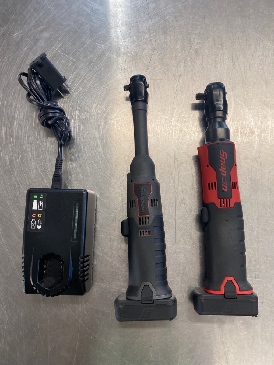 Snap On CTR762 + CTR717GM 14.4v Ratchets 3/8" 1/4" Drive w/ 2 Batteries Very Good | Buya