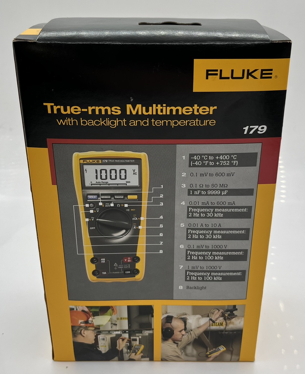 FLUKE TRUE-RMS MULTIMETER 179 WITH BACKLIGHT AND TEMPERATURE Brand New ...