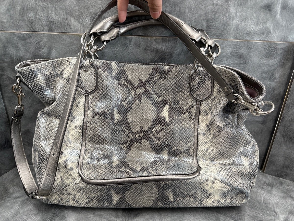 COACH CAMPBELL EXOTIC PYTHON SHOULDER BAG WITH LONG STRAP Good | Buya
