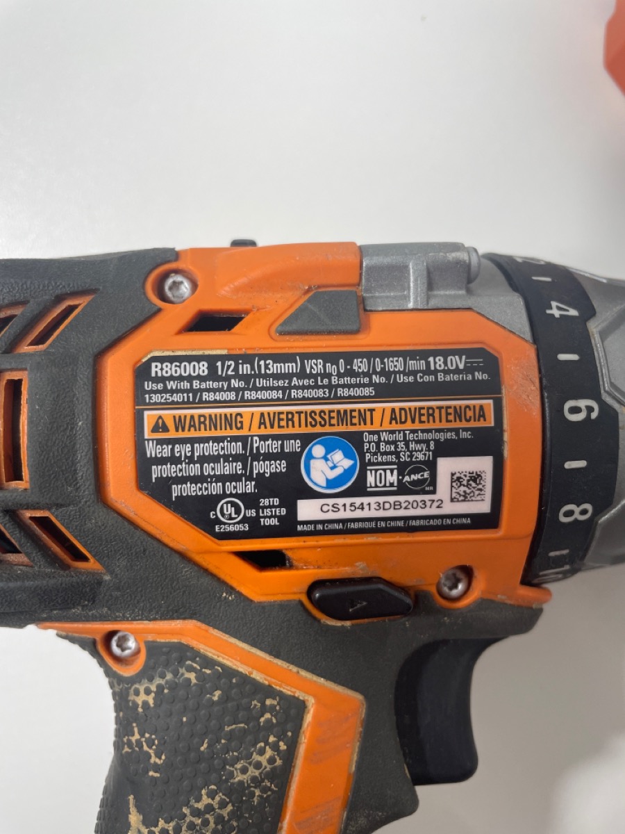 *RIDGID R86008 18V CORDLESS 1/2" DRILL/DRIVER Good | Pawn 1 | Spokane | WA