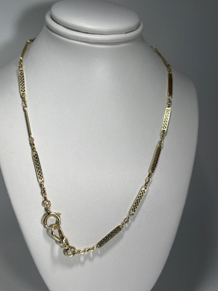 15" Gold Pocket Watch Chain 14K Yellow Gold 9.8g Pre-owned | Carson ...