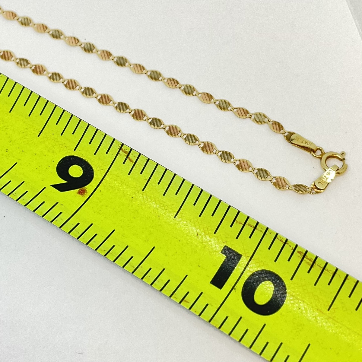 10K TRI-TONE GOLD 20" CHAIN NECKLACE 1.1 GRAMS Pre-owned | Buya