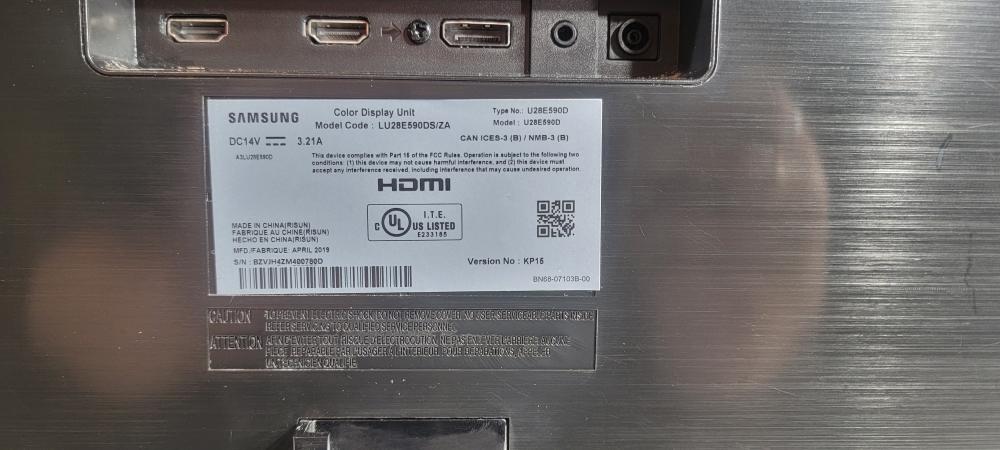 SAMSUNG LU28E590DS/ZA 4K 28" UHD LED MONITOR WITH POWER CABLE Good | Buya