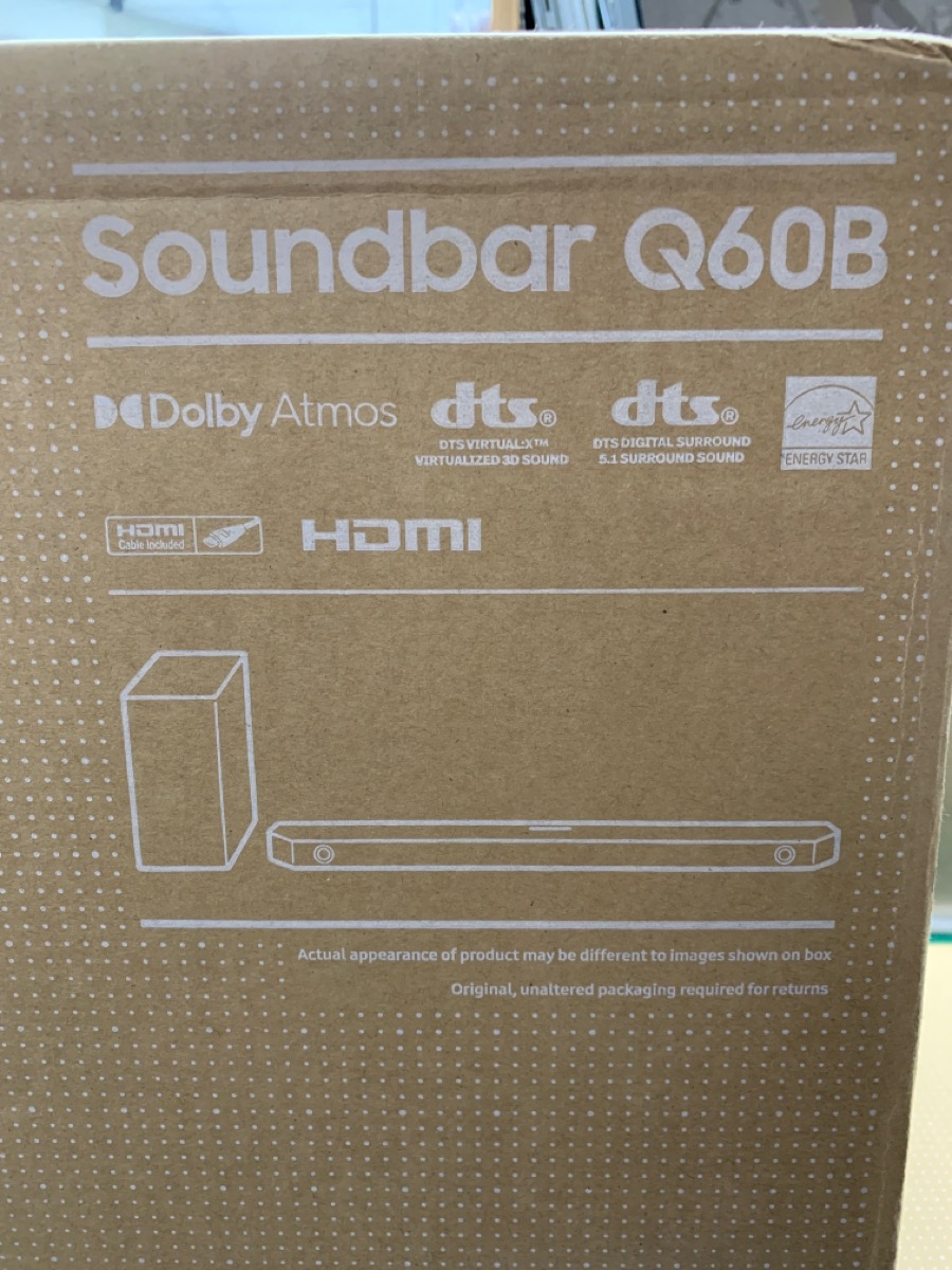 Samsung HW-Q60B 3.1ch Soundbar+Wireless Sub Dolby DTX Virtual:X Brand ...